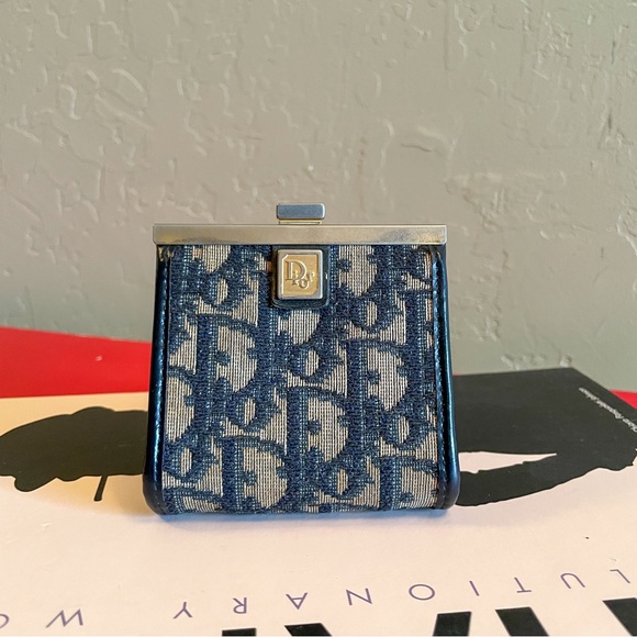 Dior | Accessories | Christian Dior Vintage Coin Purse Pouch Blue ...